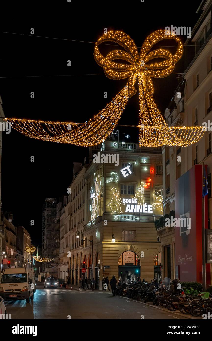 Paris, France - 11 30 2025: Paris By Christmas Night. View the facade ...