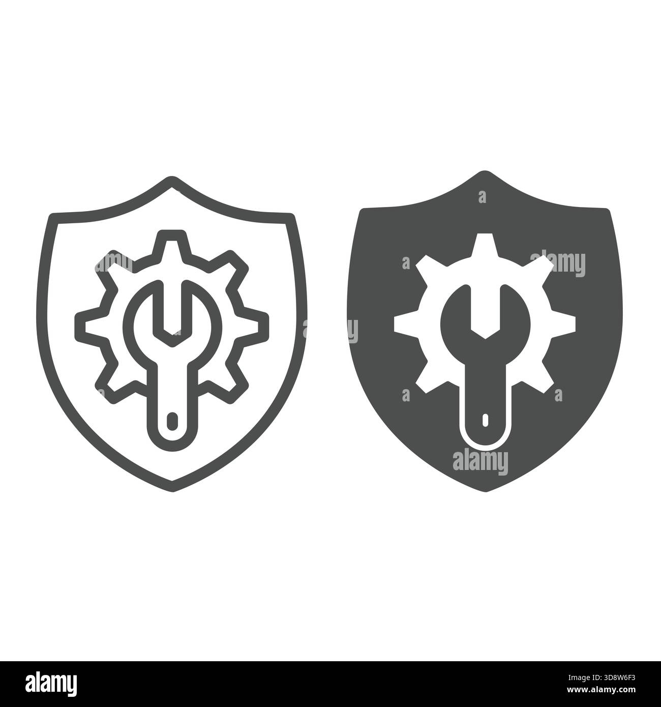 Wrench on safety emblem hi-res stock photography and images - Alamy