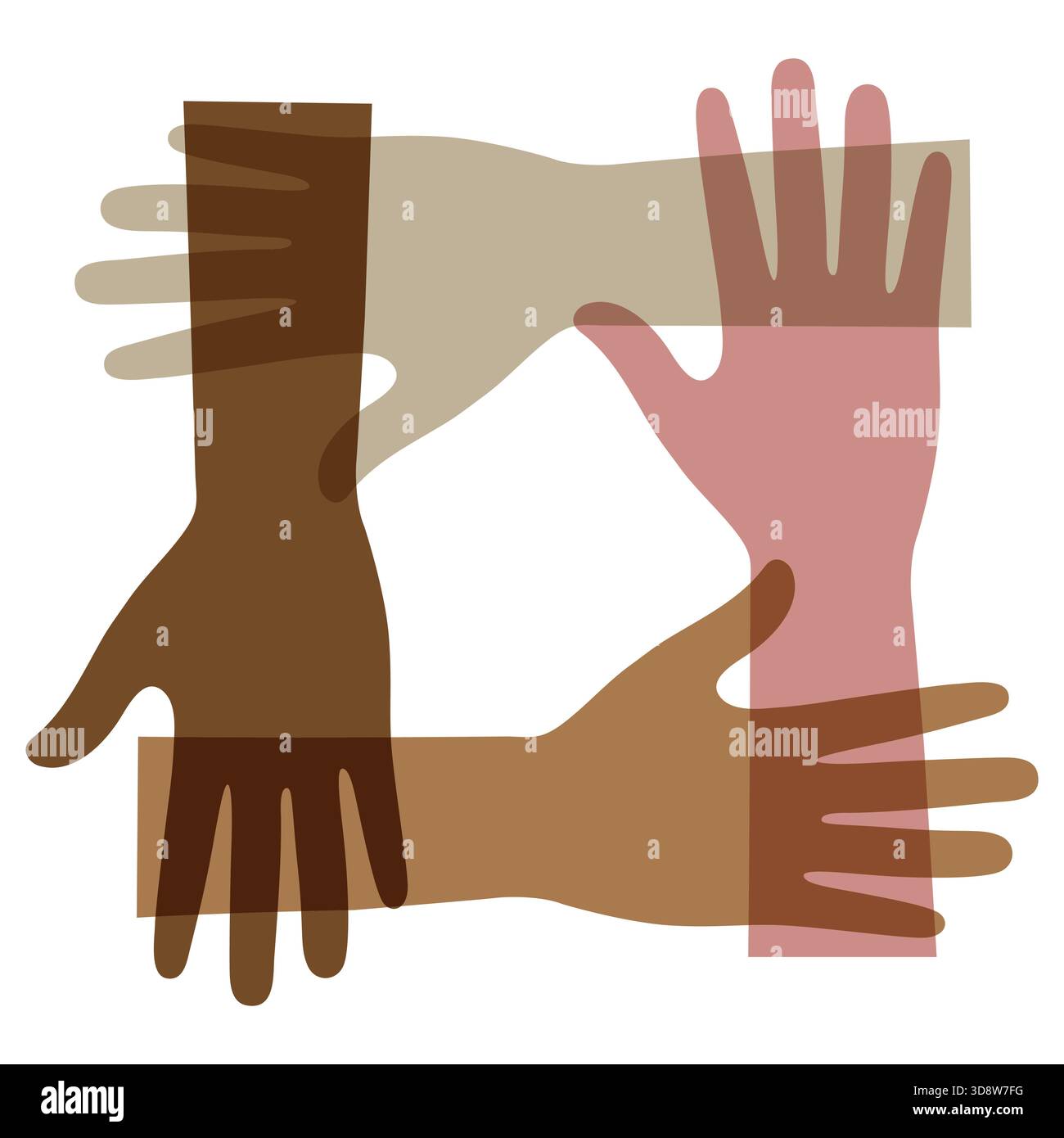 Illustration of unity and cooperation in the teamwork of peoples. A ...