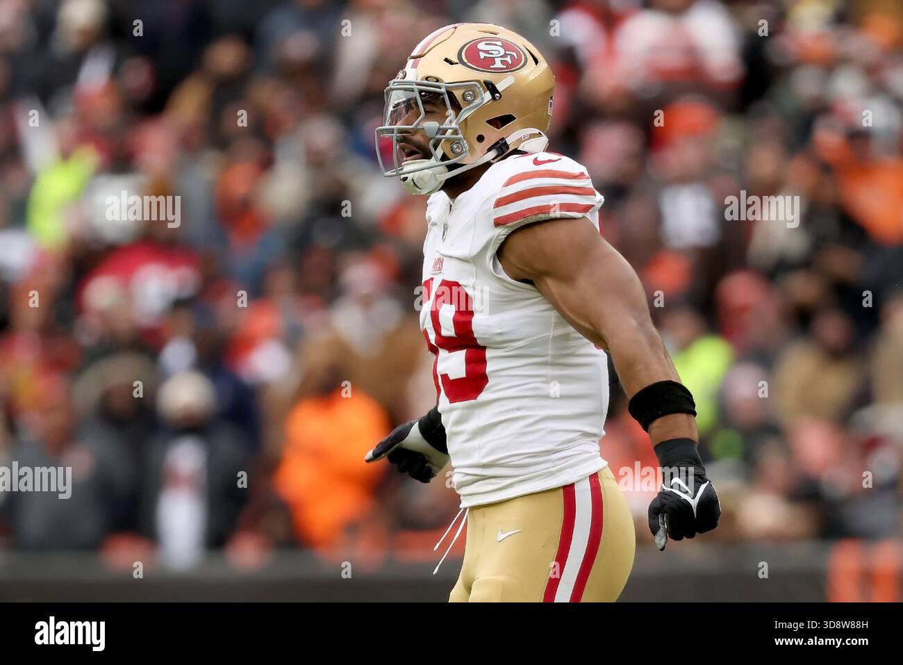 San Francisco 49ers linebacker Curtis Robinson (59) reacts after making ...