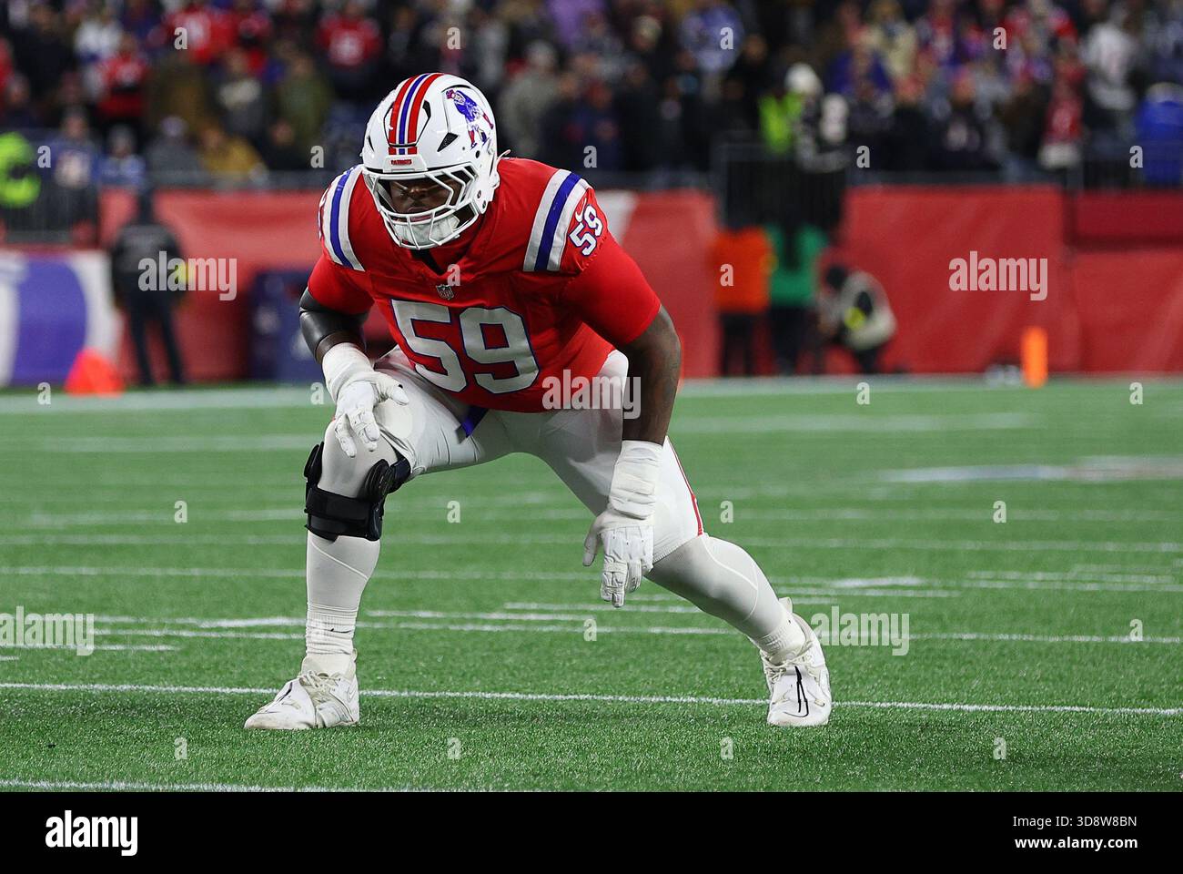 December 1, 2025; Foxborough, MA, USA; New England Patriots offensive ...