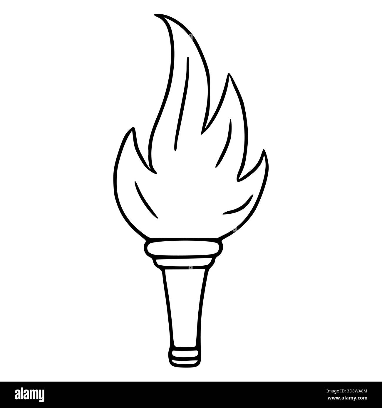 Simple vector illustration of a torch with stylized flames, perfect for ...