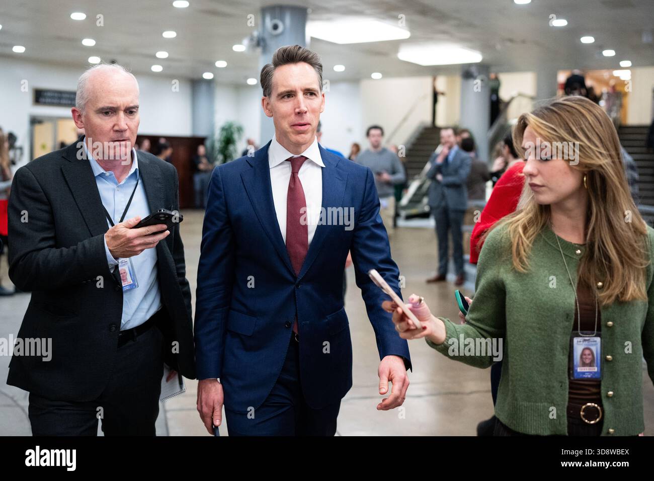 UNITED STATES - DECEMBER 2: Sen. Josh Hawley, R-Mo., speaks with ...