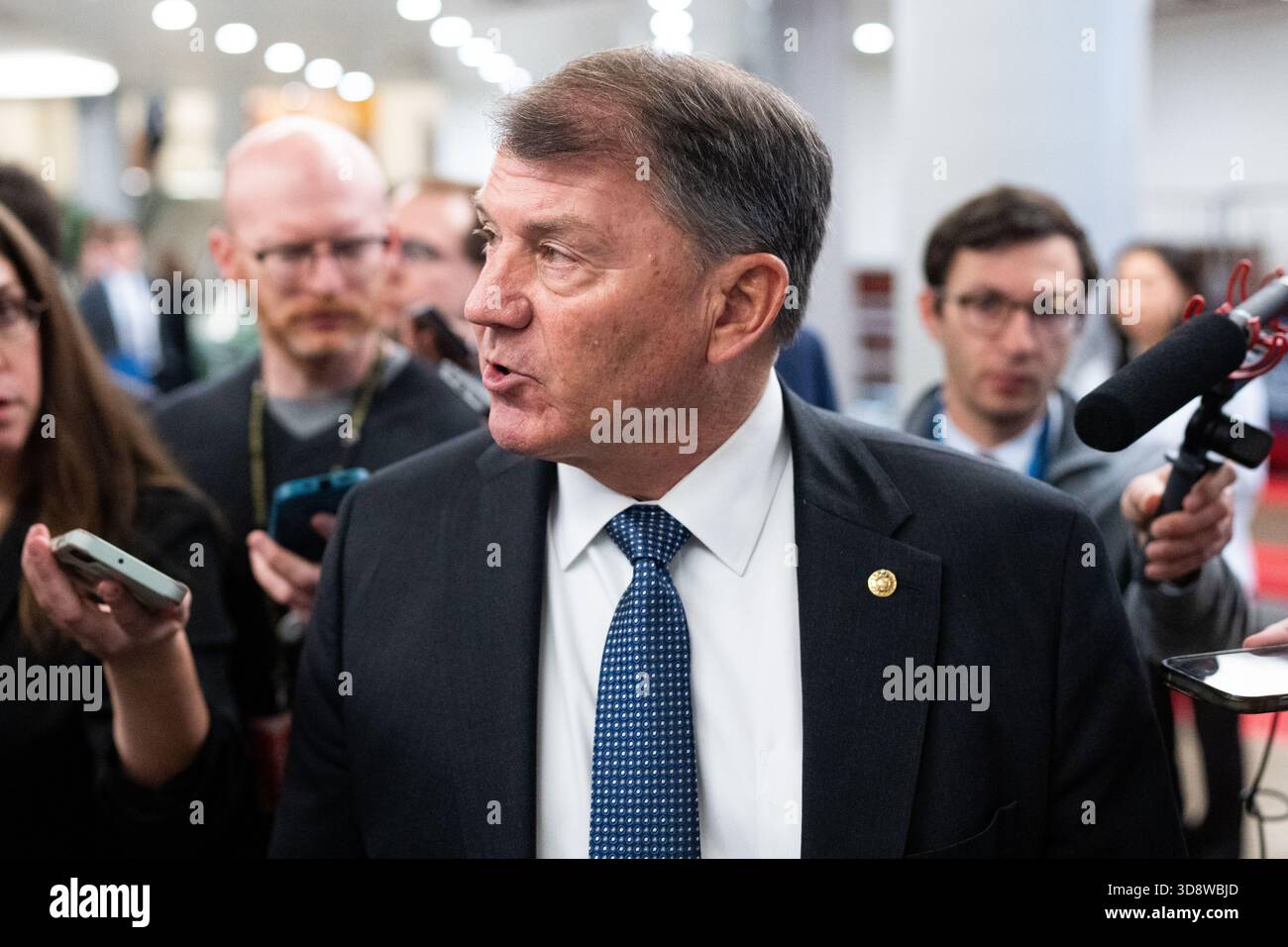 UNITED STATES - DECEMBER 2: Sen. Mike Rounds, R-S. Dak., speaks with ...