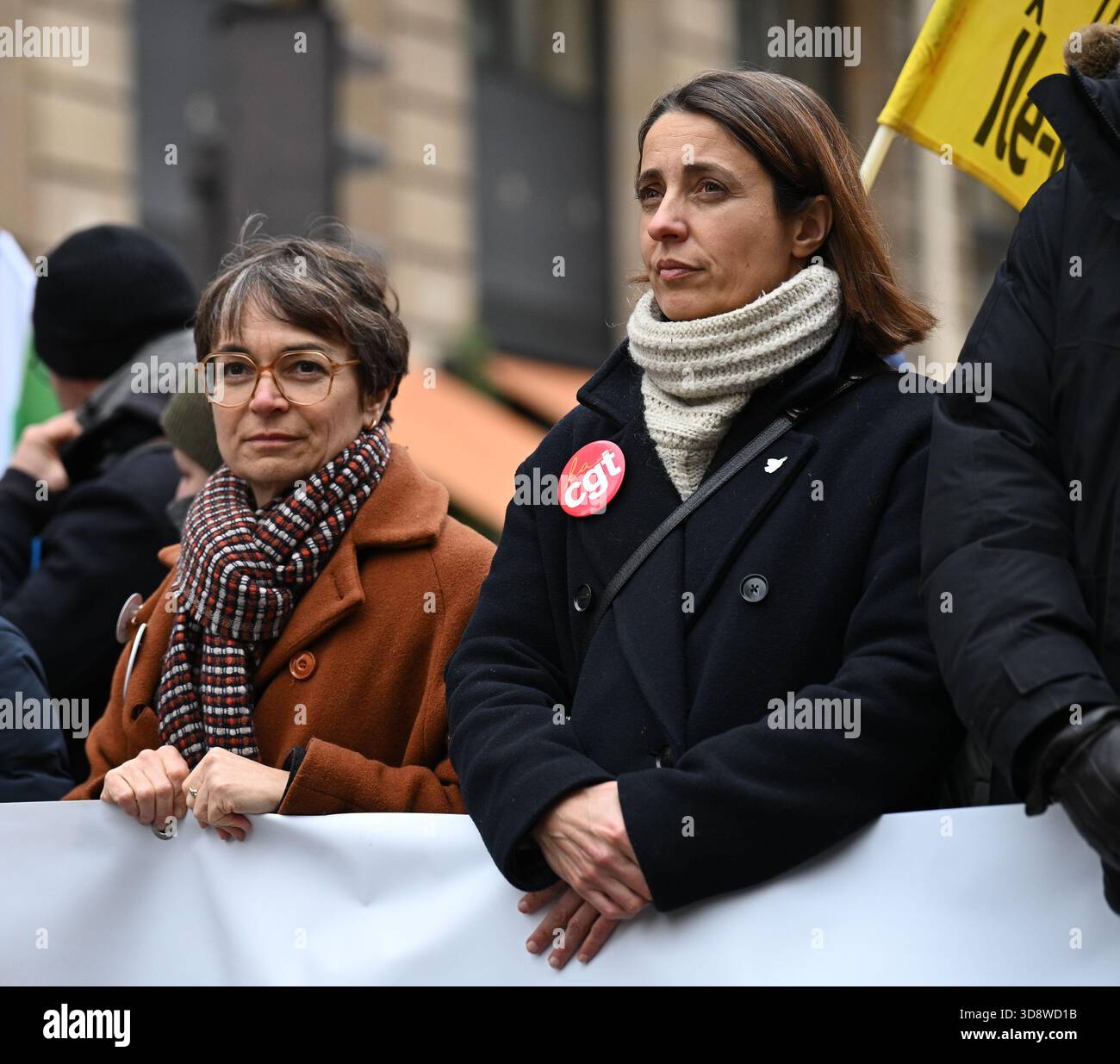 CGT General Secretary Sophie Binet leads the procession during the ...