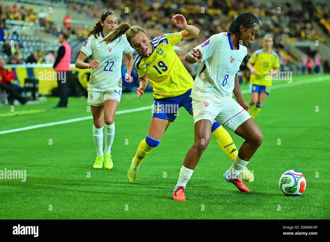 Johanna Rytting Kaneryd (19 Sweden) and Grace Geyoro (8 France) in a ...