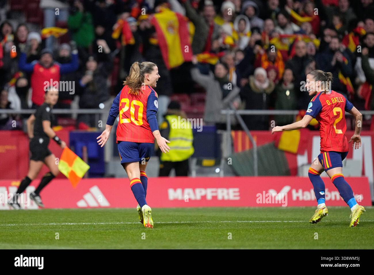 Spain's Claudia Pina (20) celebrates after scoring her side's opening ...