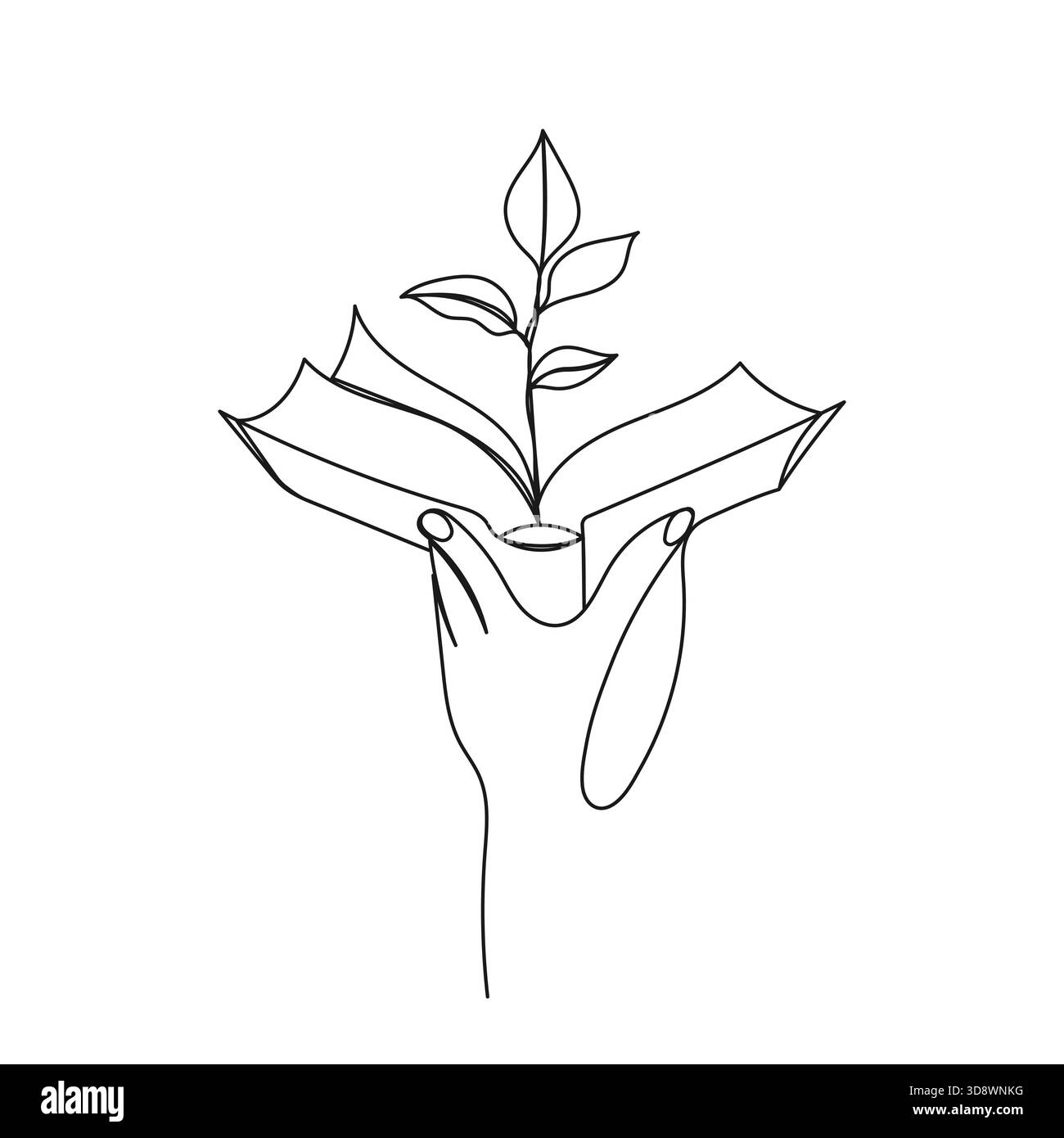 One line plant growth Stock Vector Images - Alamy