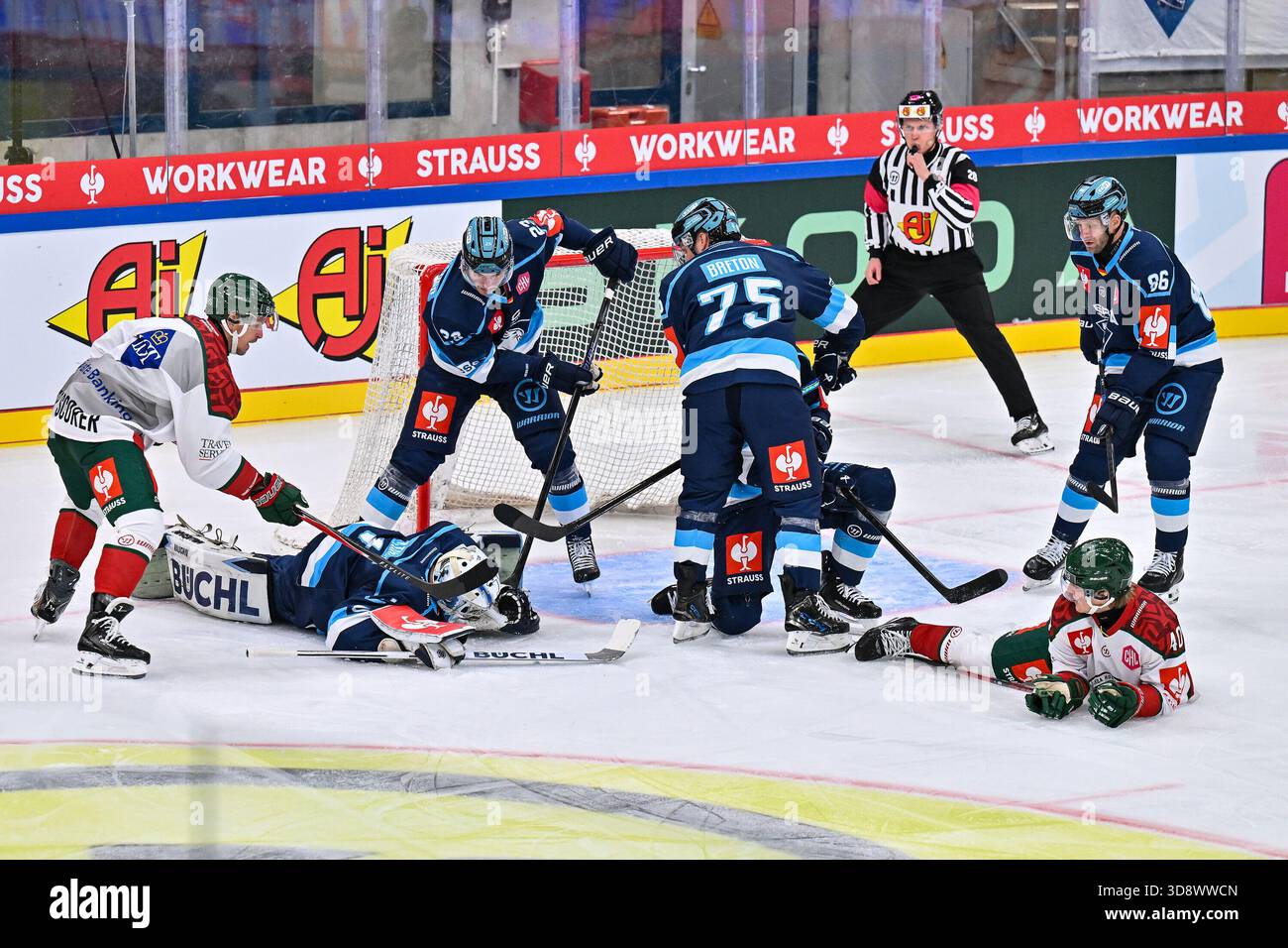 INGOLSTADT, GERMANY - December 2: from left Max FRIBERG (Frölunda ...