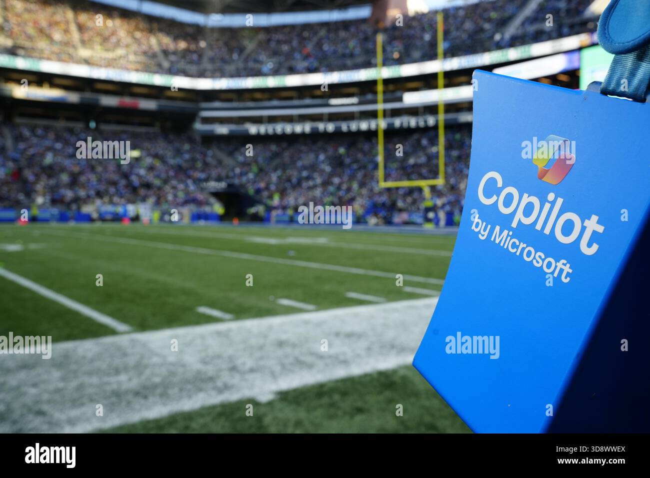 A Microsoft-Copilot-branded NFL Official Review monitor during an NFL ...
