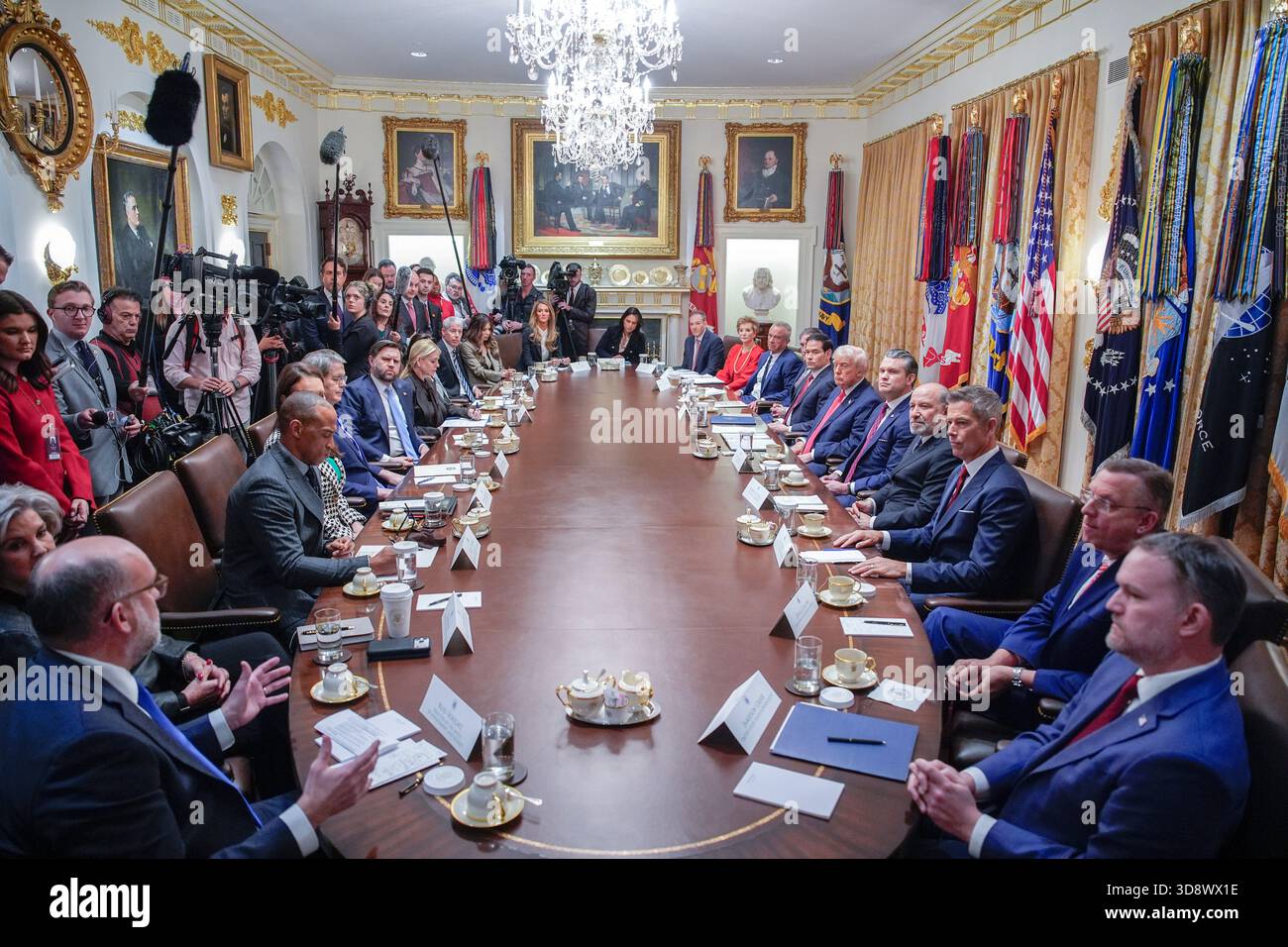 United States President Donald J Trump holds a meeting with his Cabinet ...