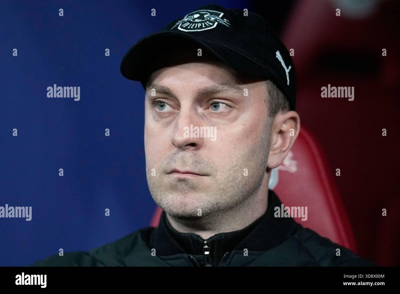Leipzig's head coach Ole Werner concentrates before the start of the ...