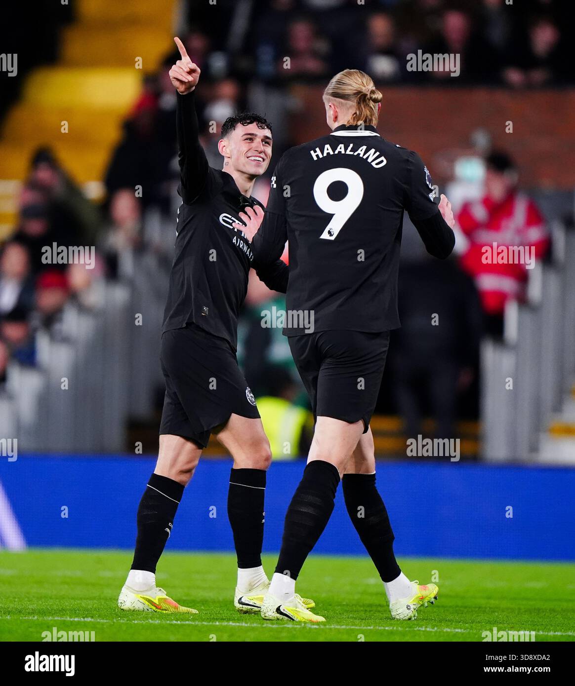Manchester City's Phil Foden and Erling Haaland celebrate their sides ...