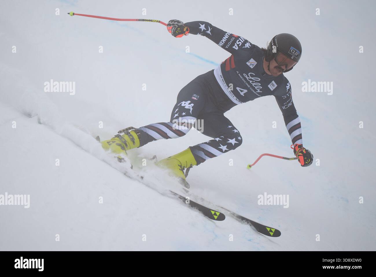 United States' Bryce Bennett skis during a World Cup men's downhill ...