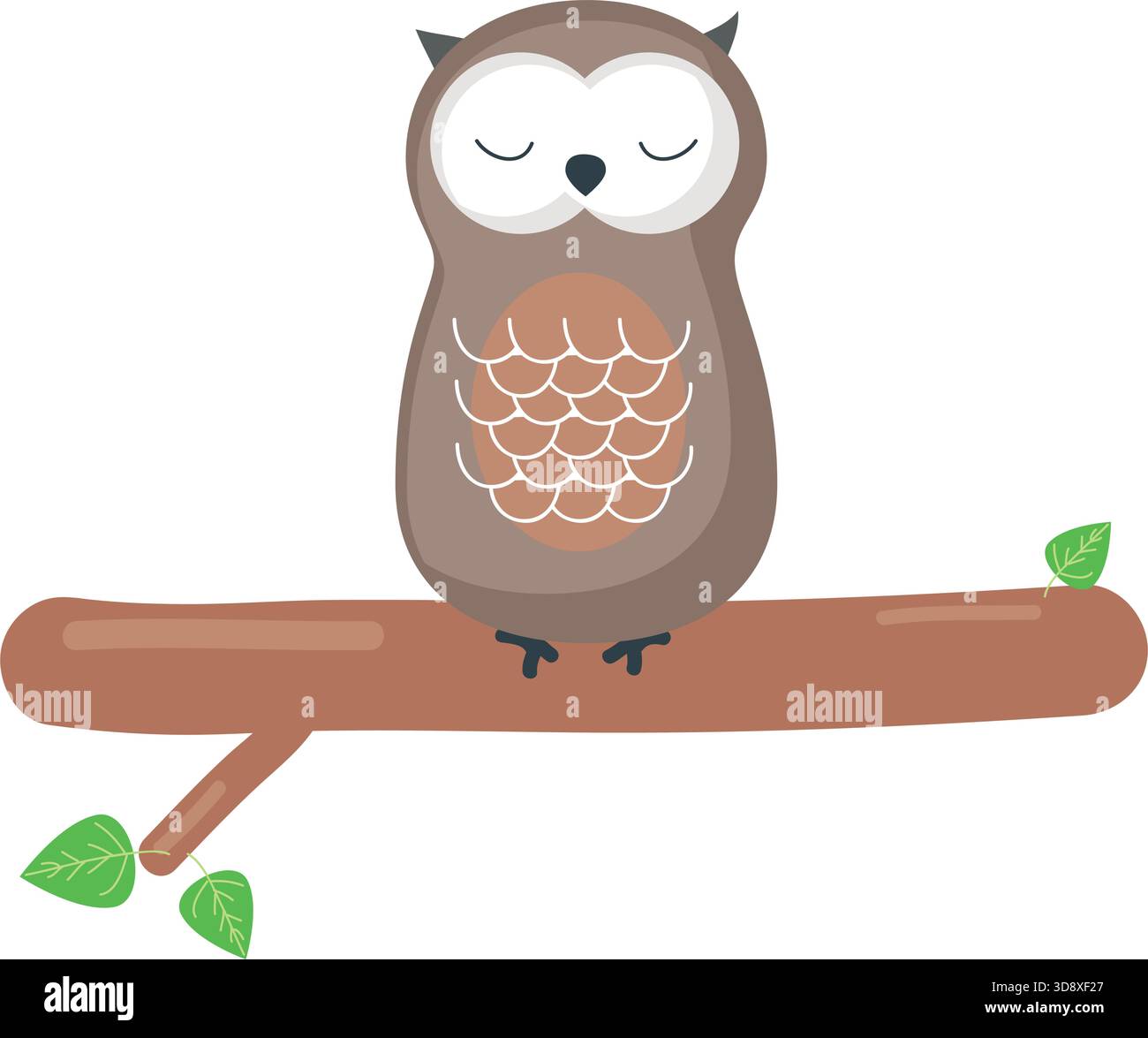 Owl sleep vector, cartoon night bird icon Stock Vector Image & Art - Alamy