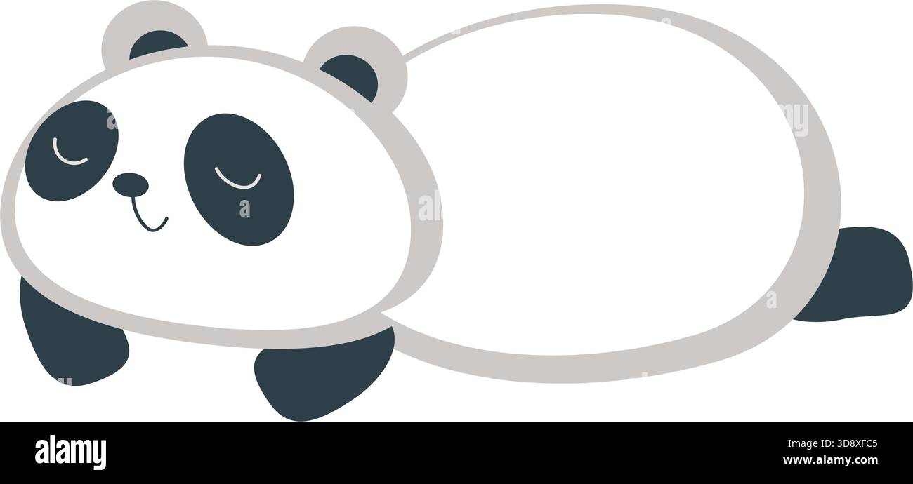Panda sleep vector, lazy bear cartoon icon Stock Vector Image & Art - Alamy