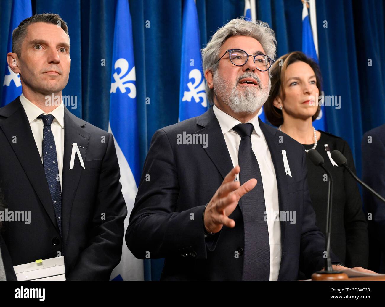 Le chef du Parti libéral du Québec, Pablo Rodriguez, s'exprime lors d ...