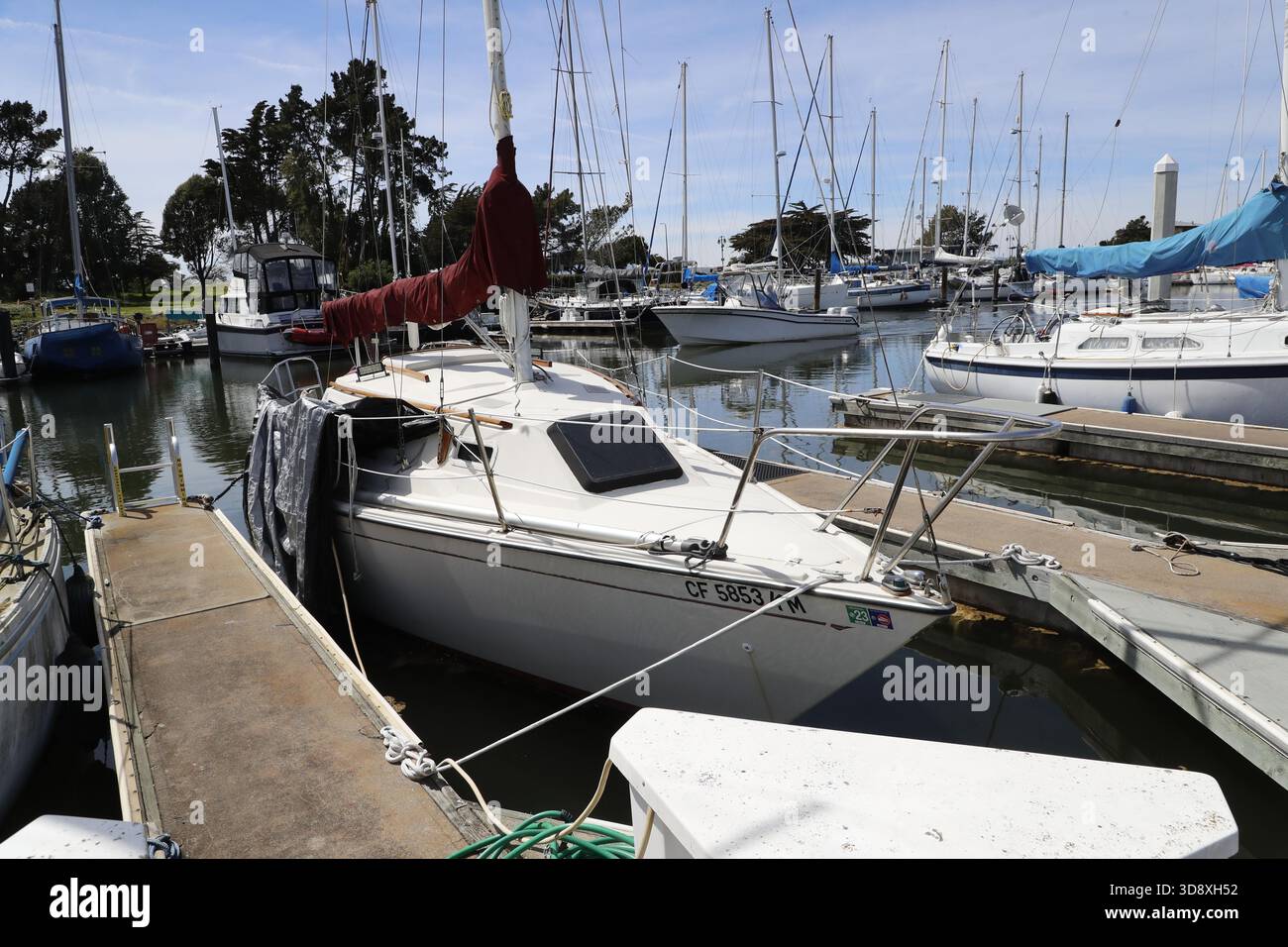 April 21, 2023, San Francisco, California, USA: Boat slip at Berkeley ...