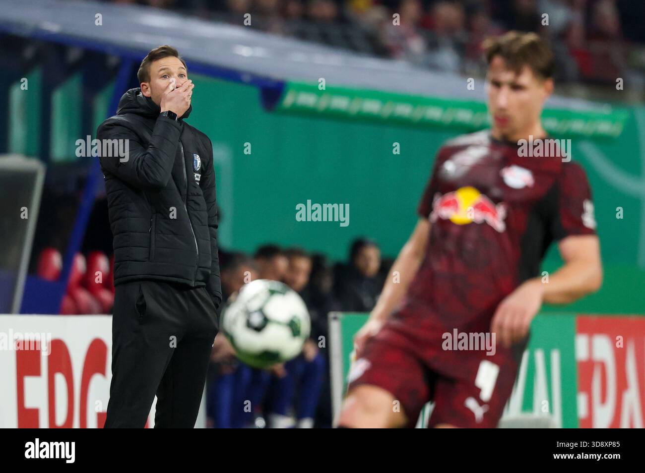02 December 2025, Saxony, Leipzig: Soccer: DFB Cup, RB Leipzig - 1. FC ...