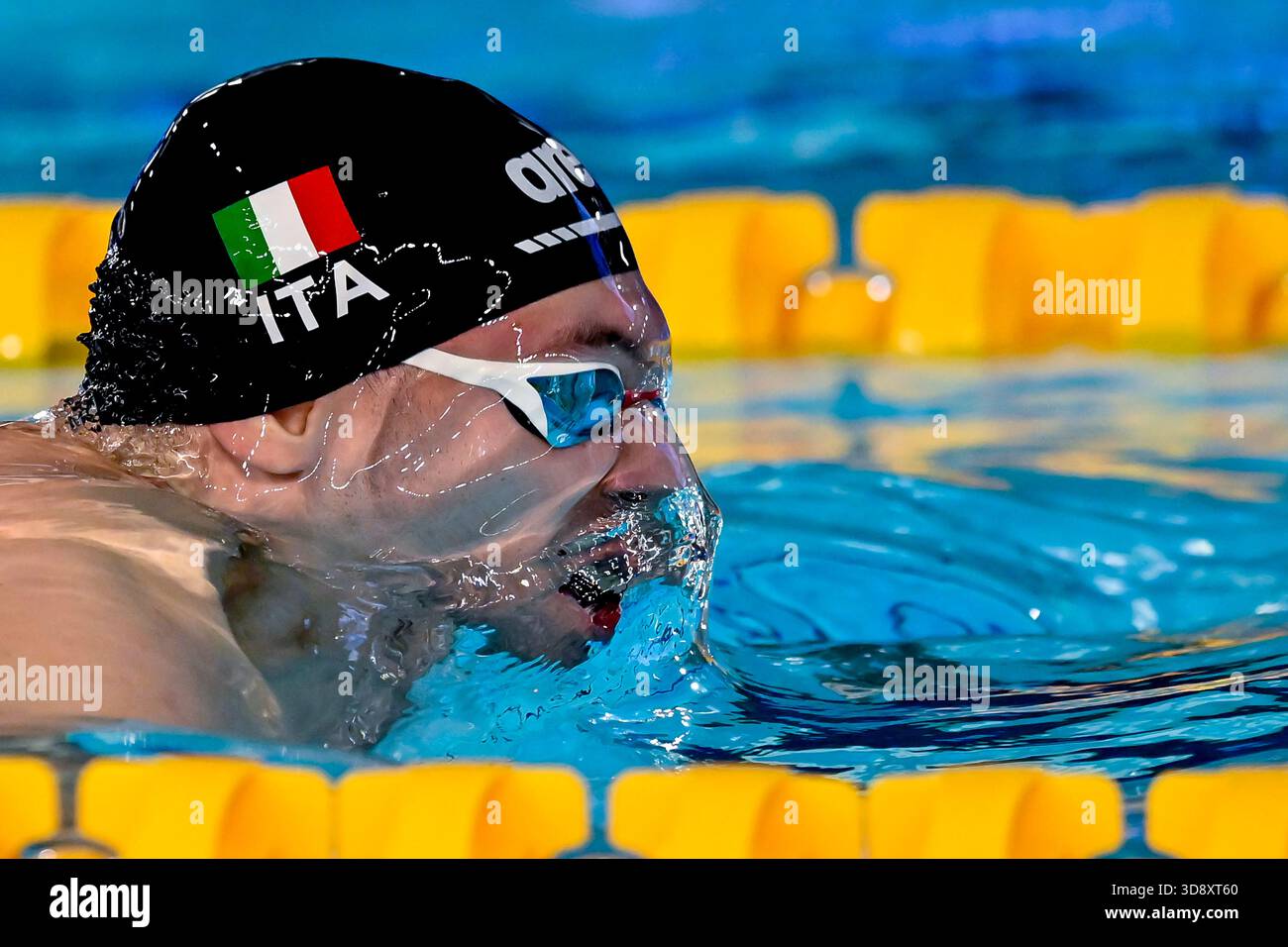 Simone Cerasuolo of Italy competes in the 100m. Breaststroke Men Semi ...