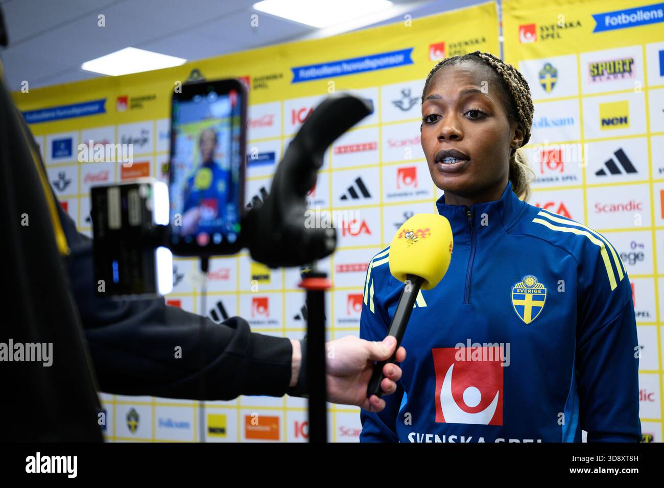 251202 Evelyn Ijeh of Sweden in the mixed zone after the Women's ...