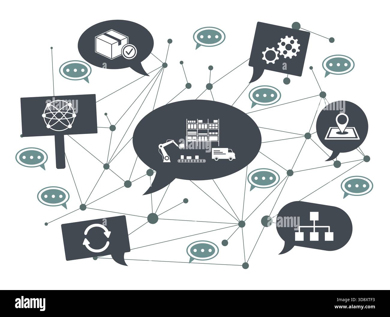 Logistics network icons Cut Out Stock Images & Pictures - Alamy