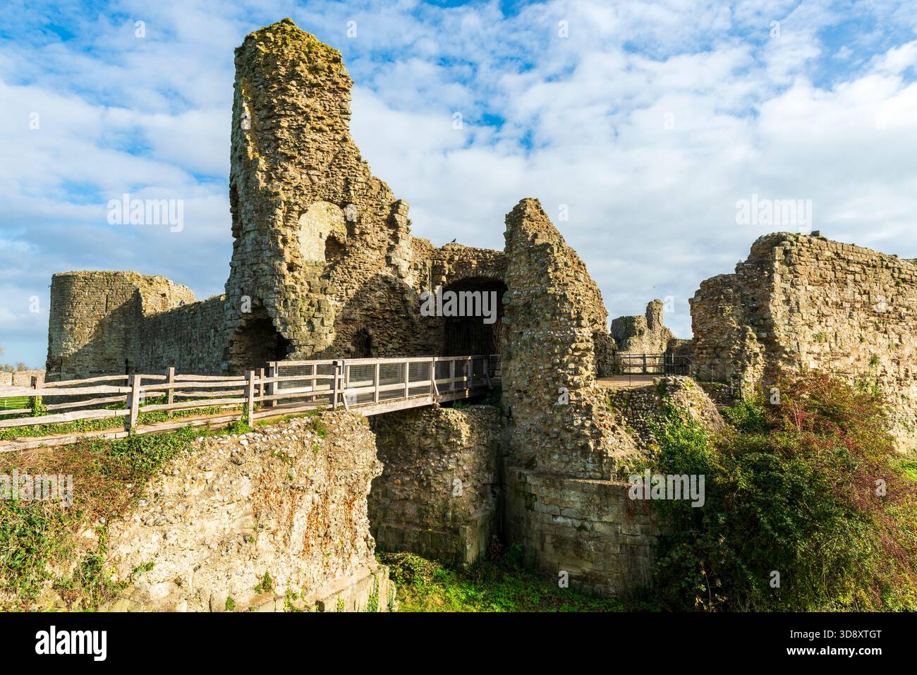 The 13th Century gatehouse and bridge at the entrance to Pevensey ...