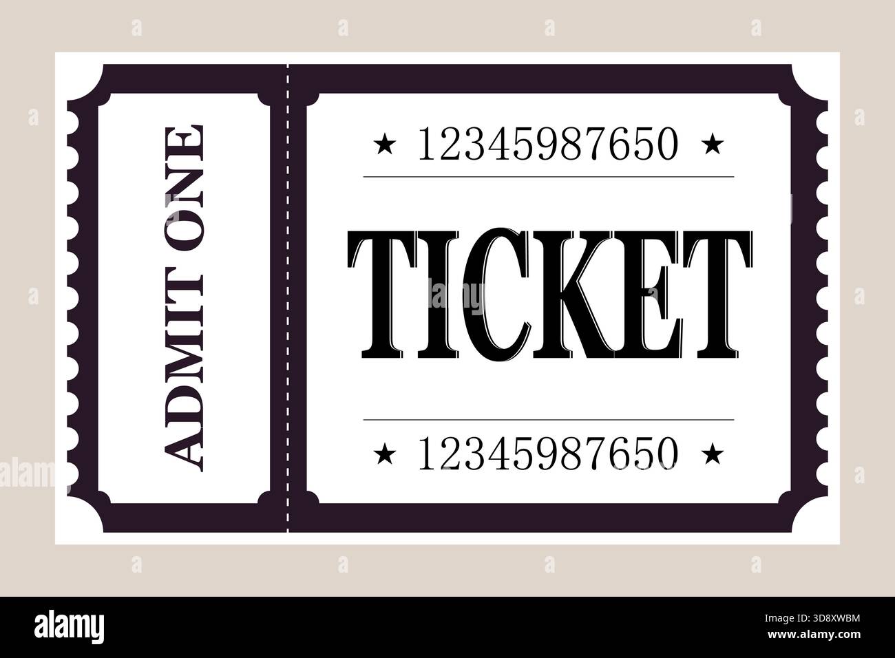 Vector empty ticket template. Isolated modern coupon mockup for ...