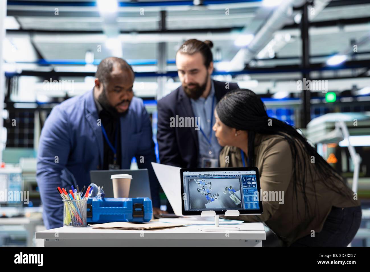 Diverse engineering consultants group review operational workflows in a ...