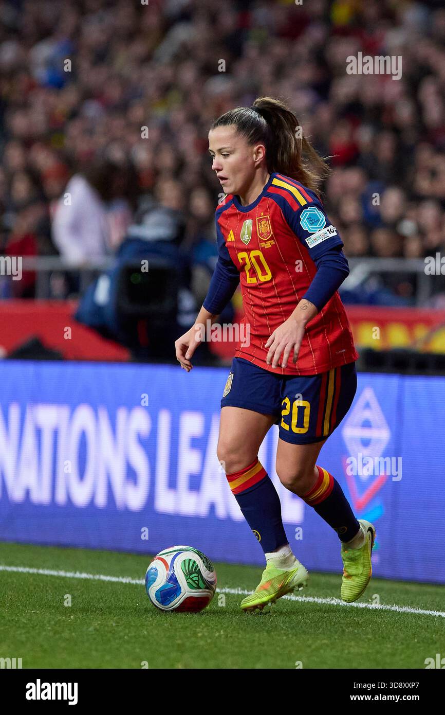 MADRID, SPAIN - DECEMBER 02: Claudia Pina of Spain in action during the ...