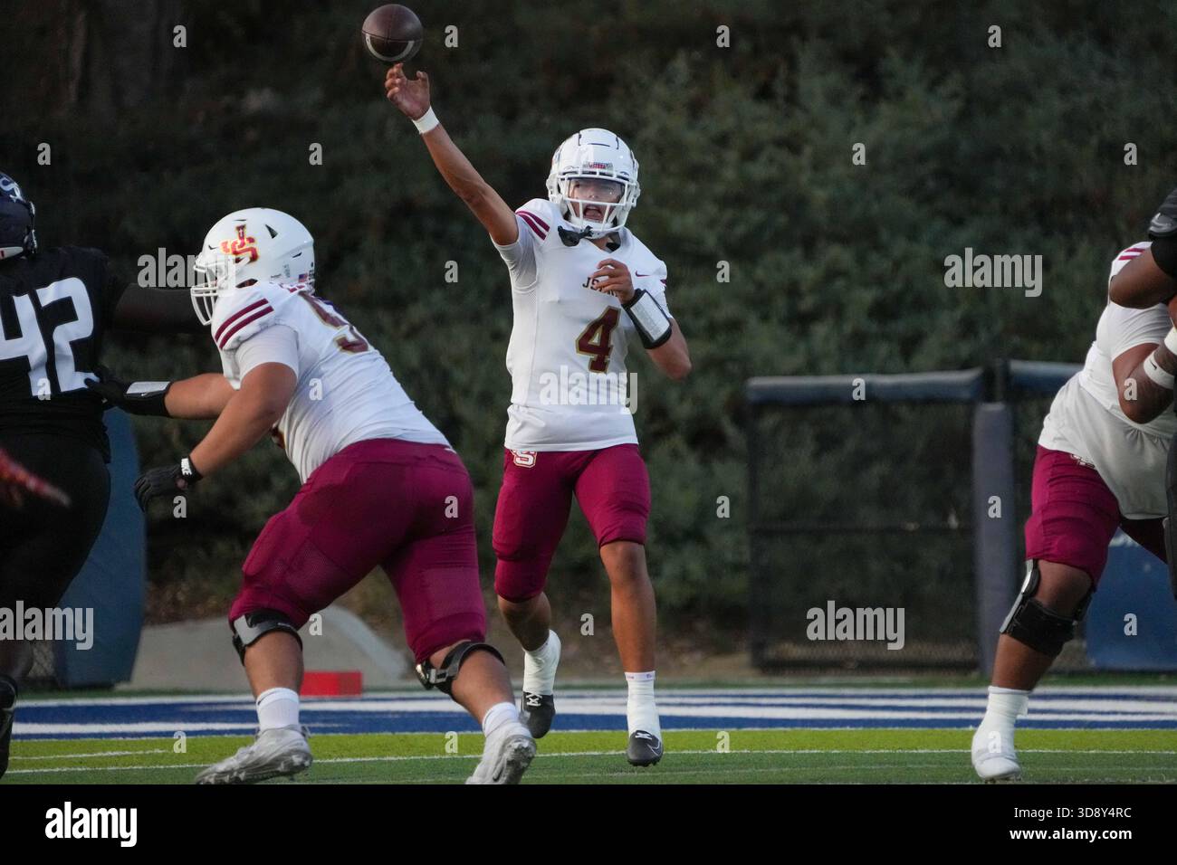 JSerra Lions quarterback Koa Smith-Mayall (4) during a high school ...