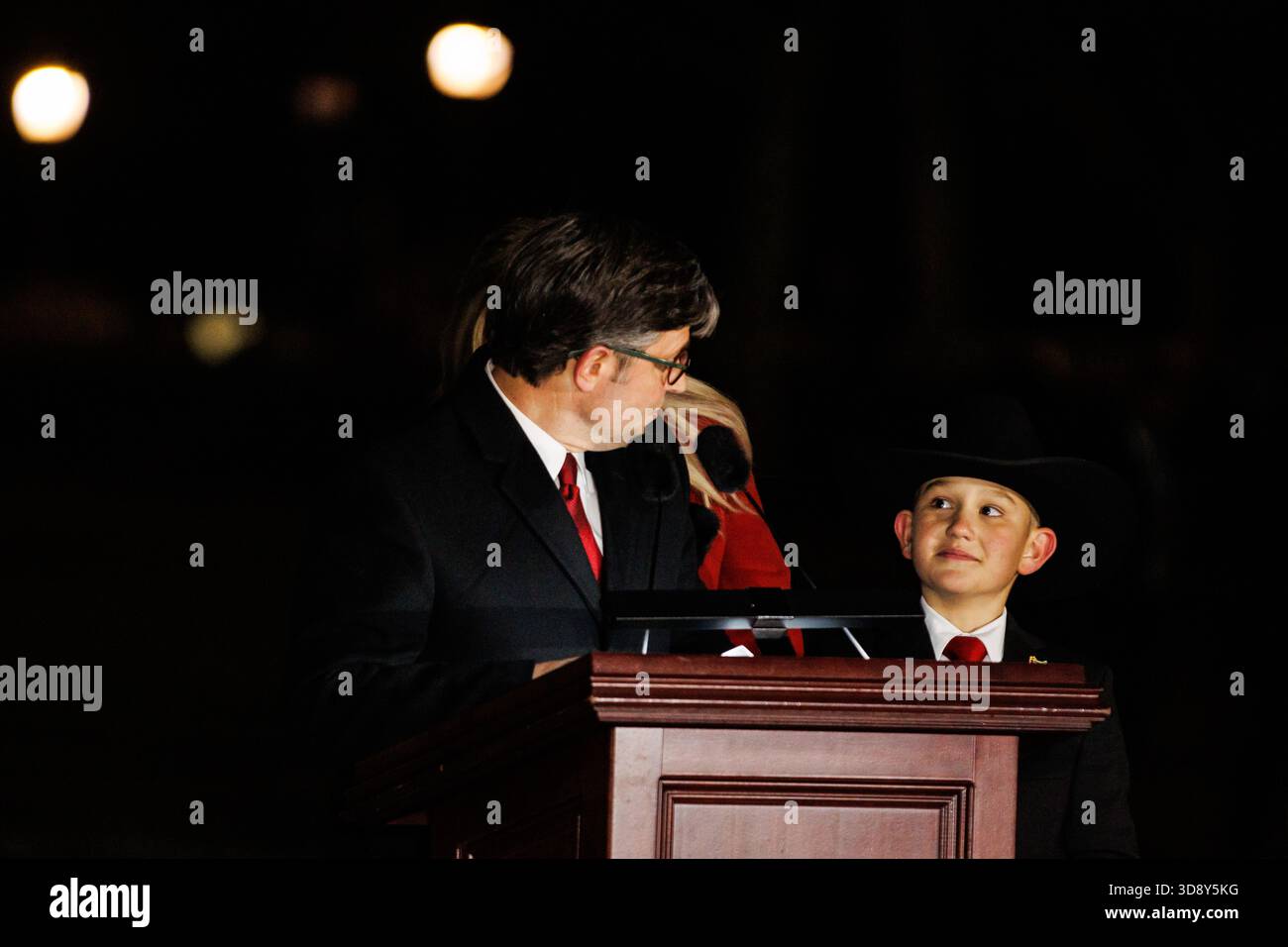 Speaker of the House Mike Johnson (R-LA) introduces Grady Armstrong, a ...