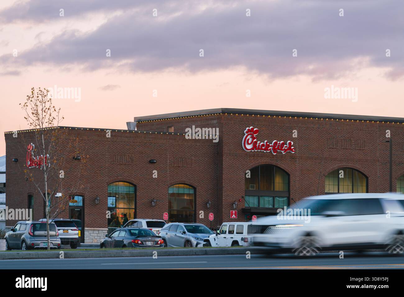 Dewitt, NY - Nov 19, 2025: Chick-fil-A building exterior. Chick-fil-A ...