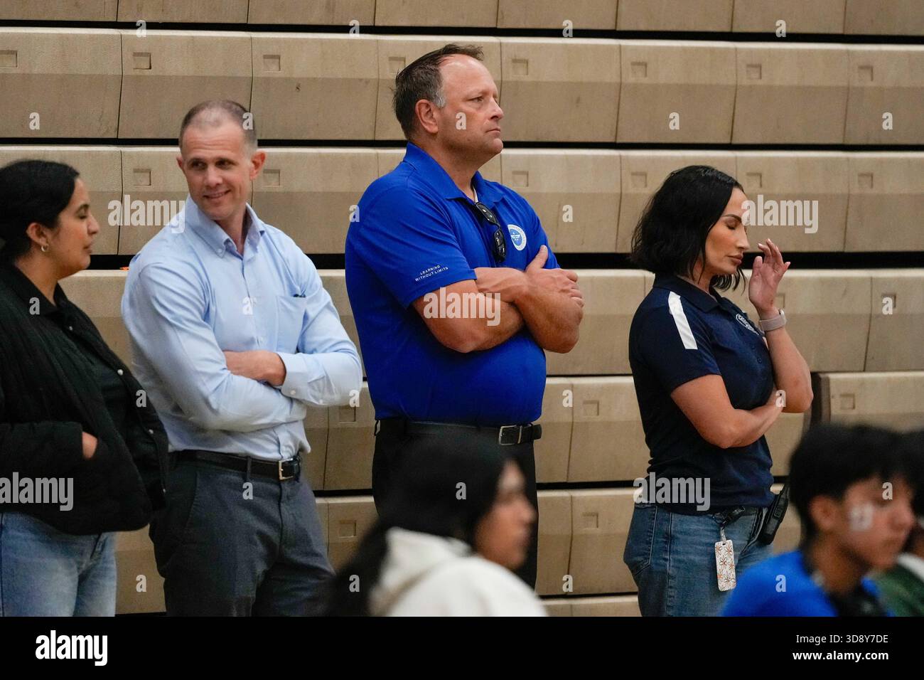 Jurupa Valley High School principal Nancy Reyna and athletic director ...
