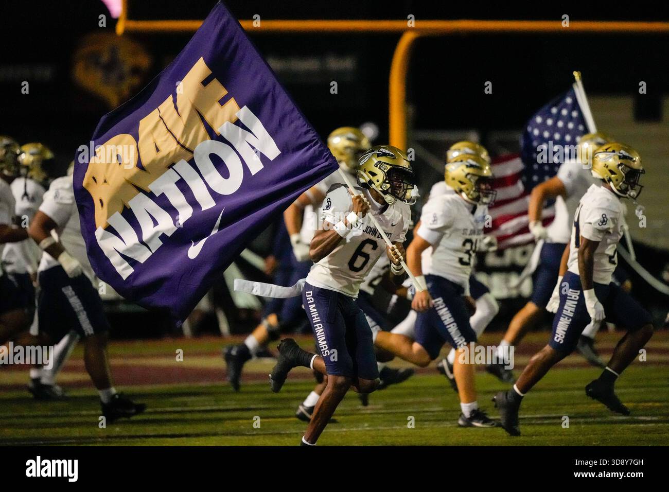 The St. John Bosco Braves take the field before a CIF high school ...