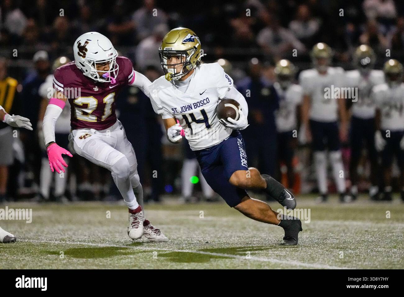St. John Bosco Braves wide receiver DJ Tubbs (14) during a CIF high ...