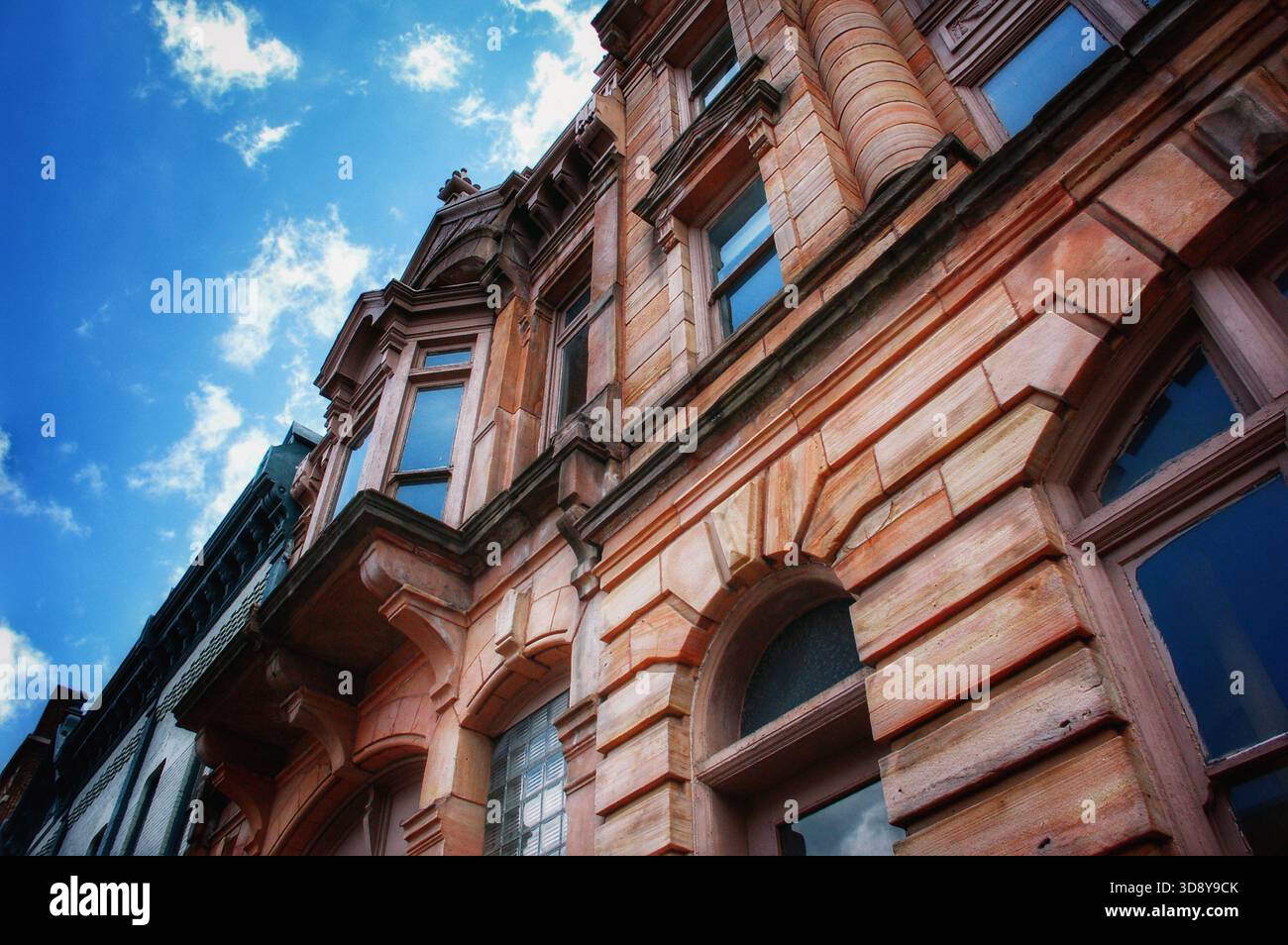 Detail of a sandstone building in downtown Mansfield, Ohio Stock Photo ...