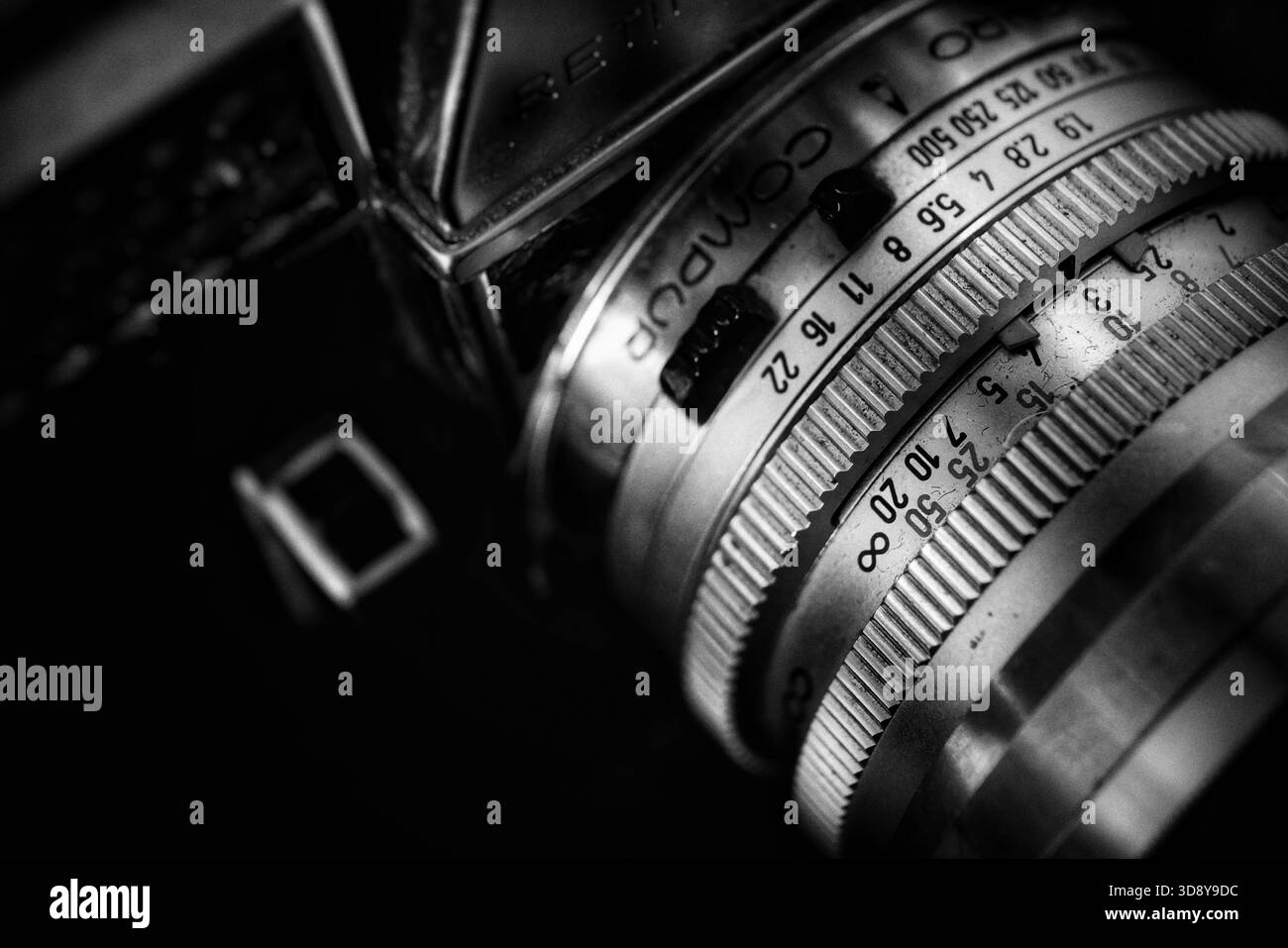 Detail image of lens markings on a vintage Kodak Reflex Retina II ...