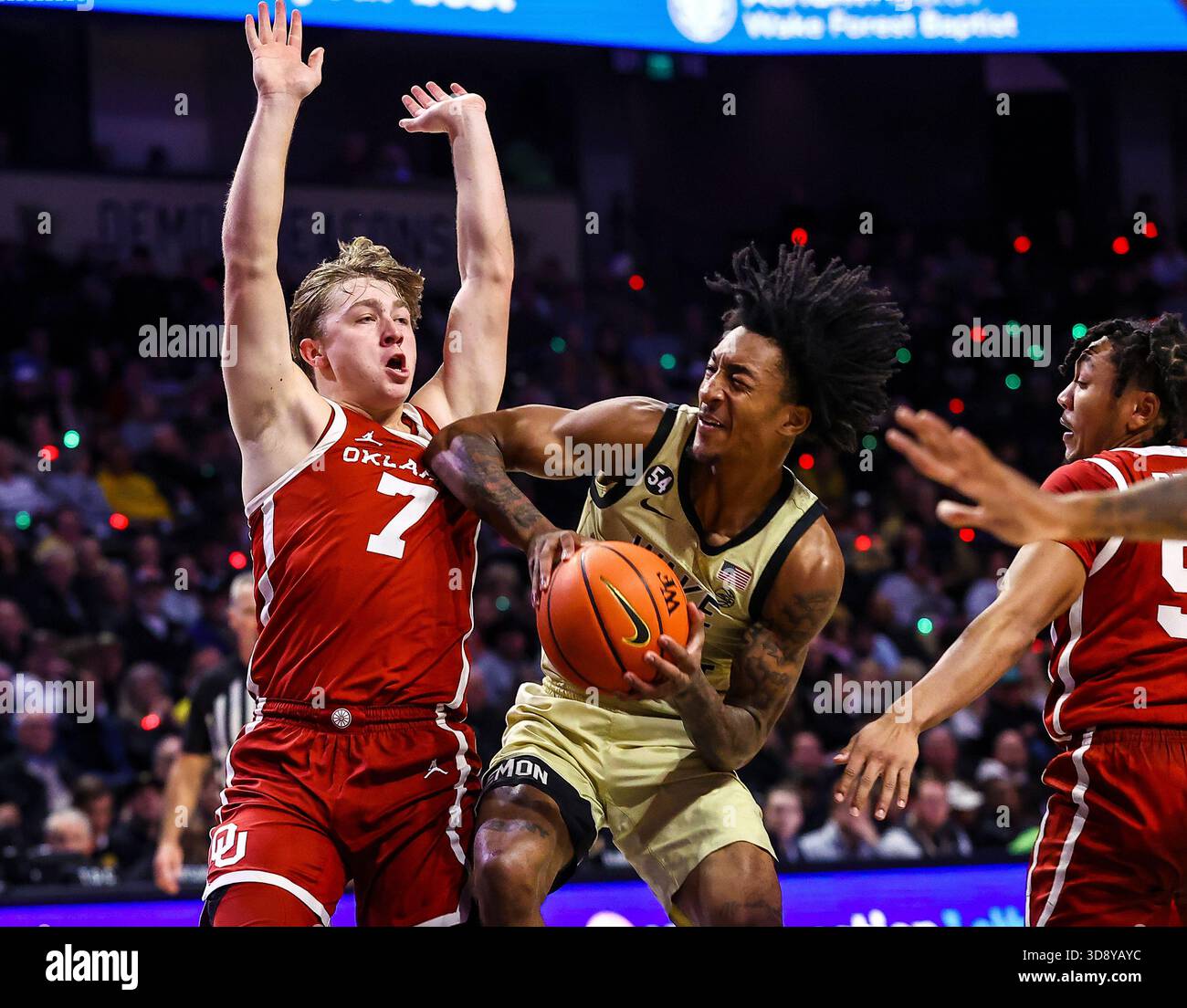 December 2, 2025: Wake Forest guard Juke Harris (2) elbows his way ...