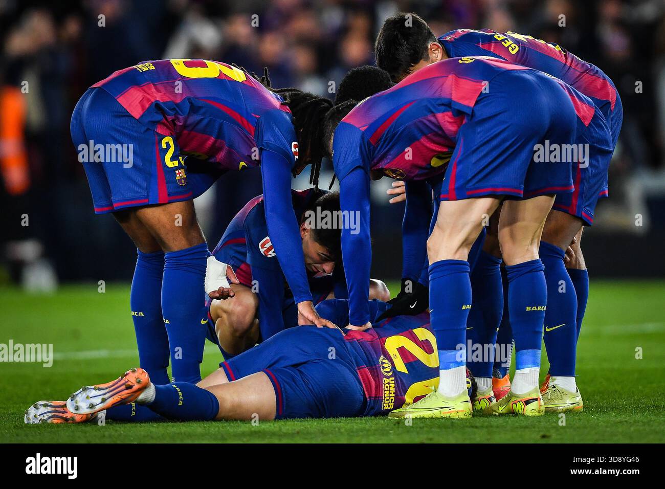 Dani OLMO of Barcelona looks dejected during the Spanish championship ...