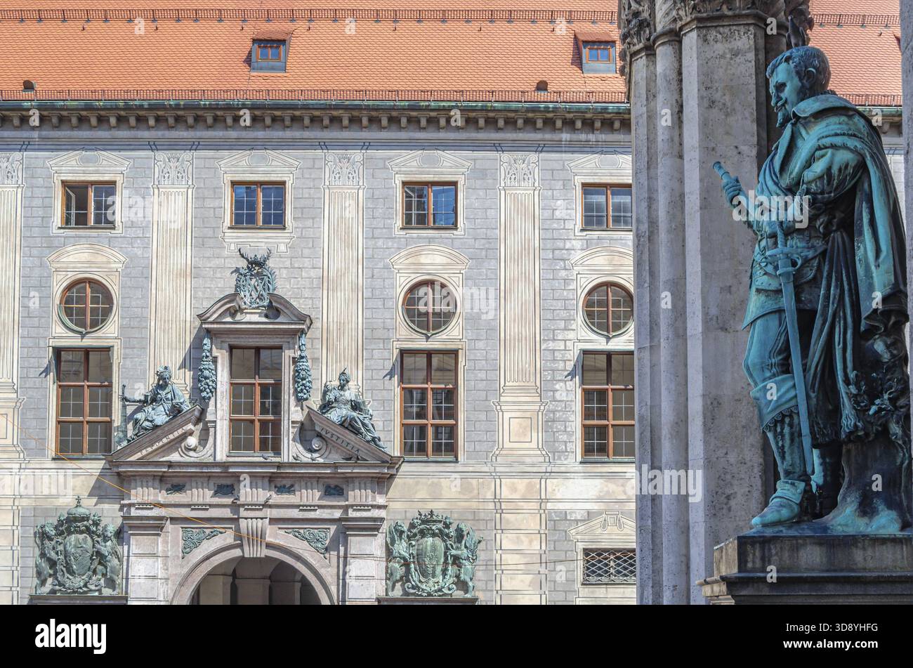 Bronze statue on a granite pedestal of the military leader Johann ...