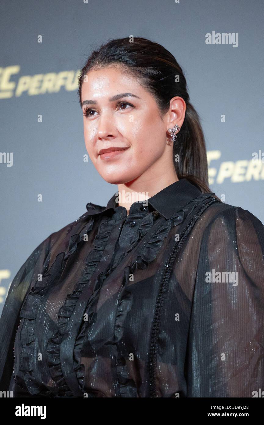 Gabriela Guillén attends the UFC perfumes presentation at Espacio Larra ...
