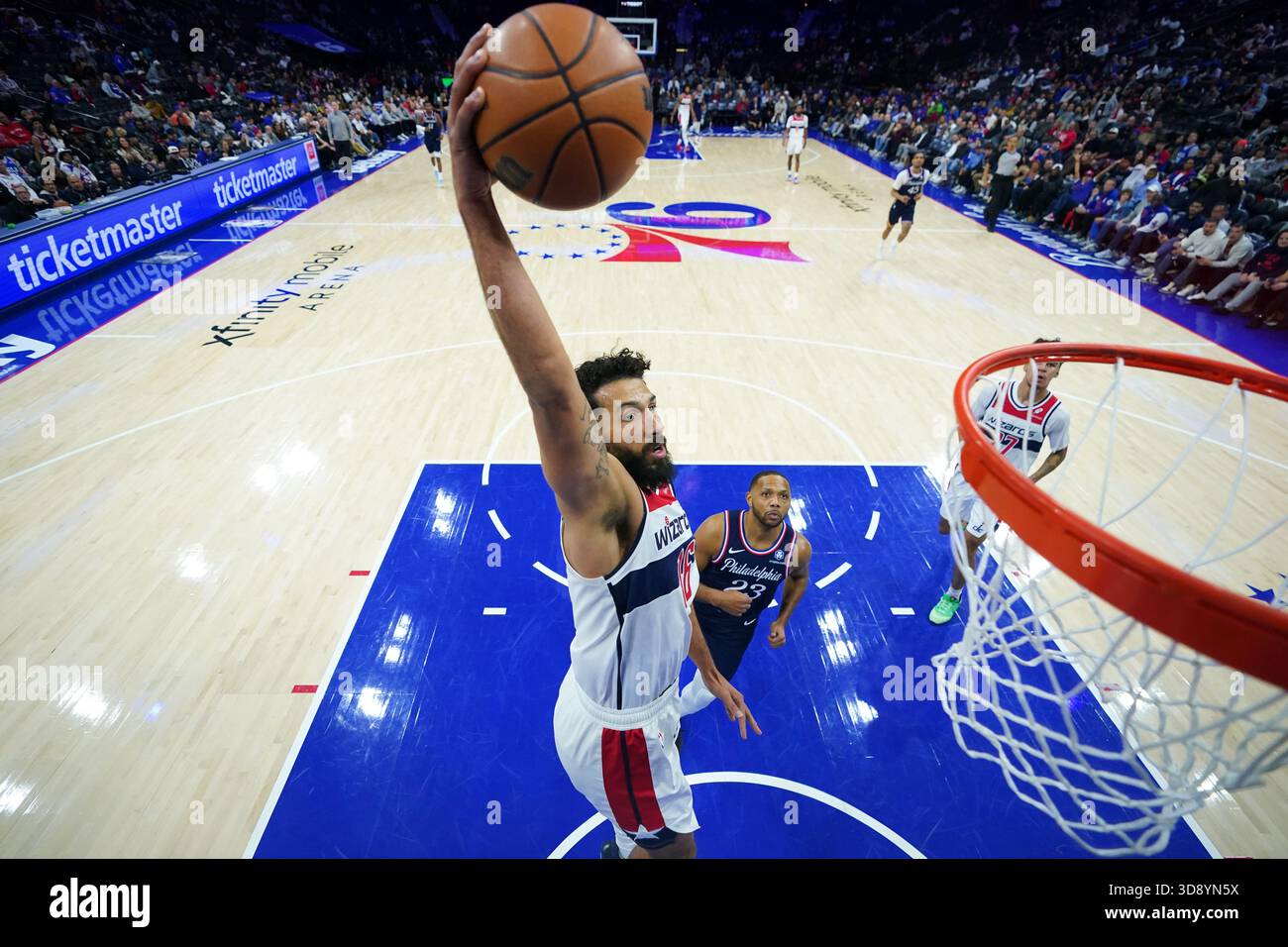 Washington Wizards' Anthony Gill goes up for a dunk during the second ...
