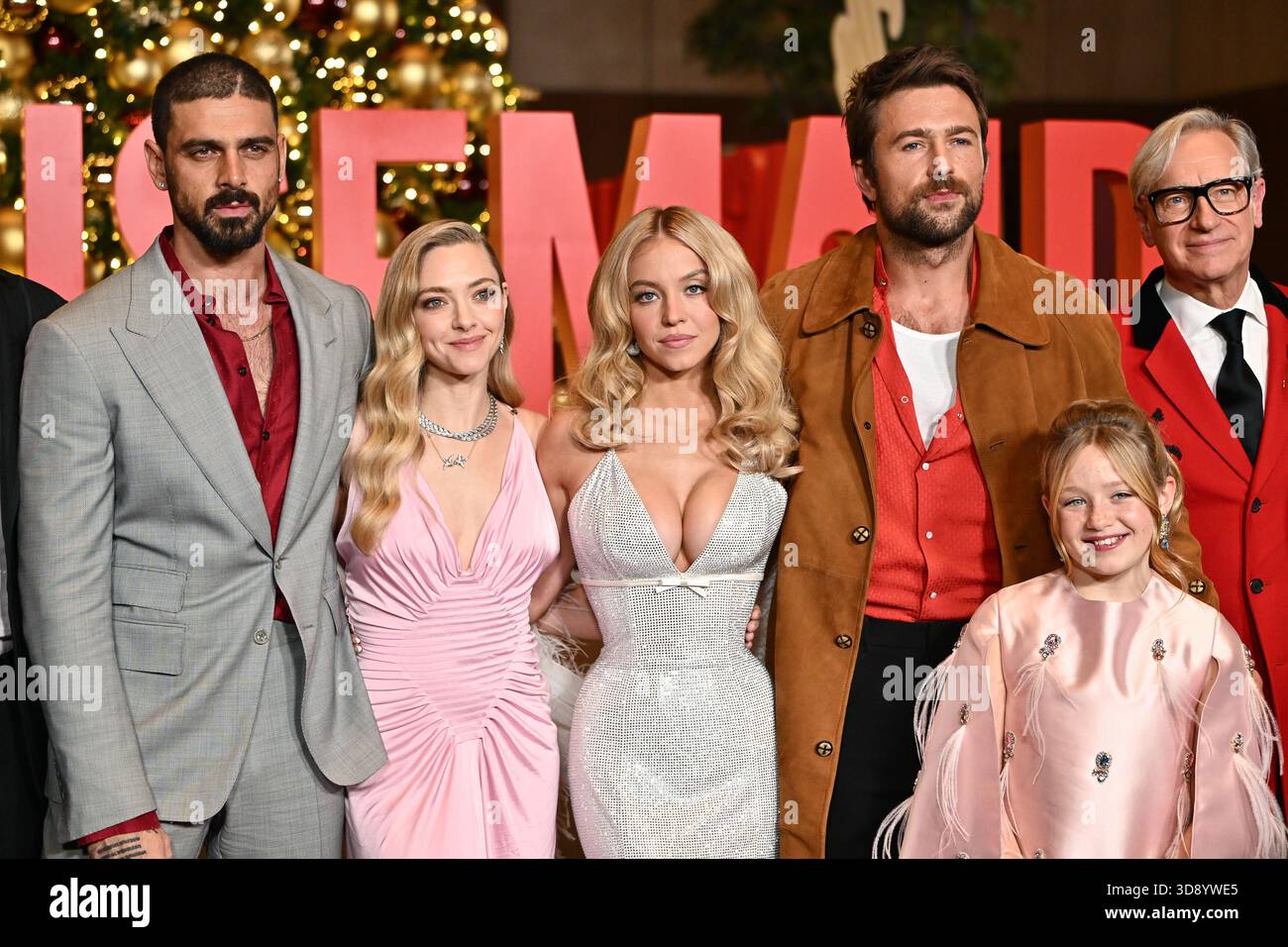 Michele Morrone, from left, Amanda Seyfried, Sydney Sweeney, Brandon ...