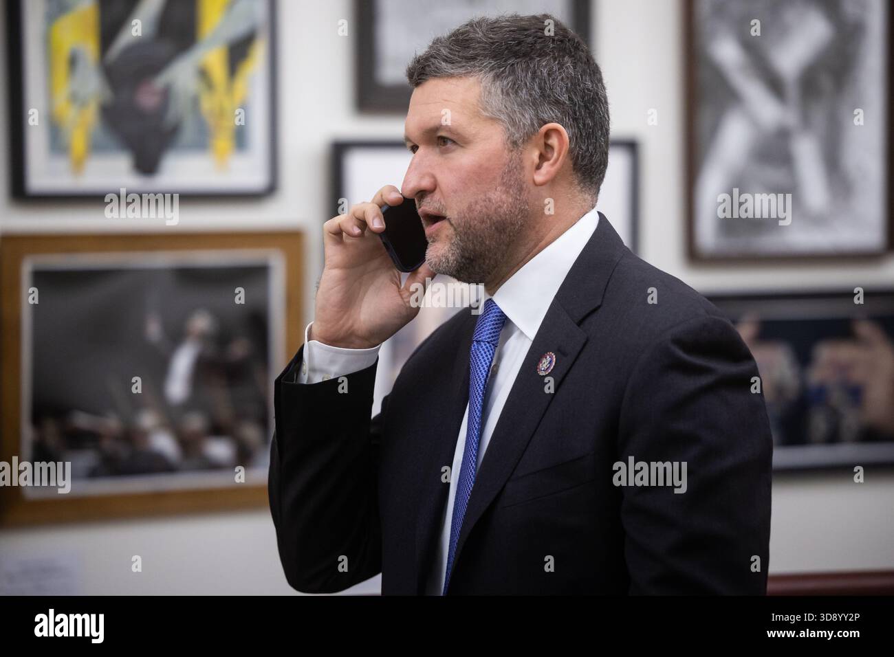 Rep. Pat Ryan (D-N.Y.) walks to a vote at the U.S. Capitol Dec. 2, 2025 ...