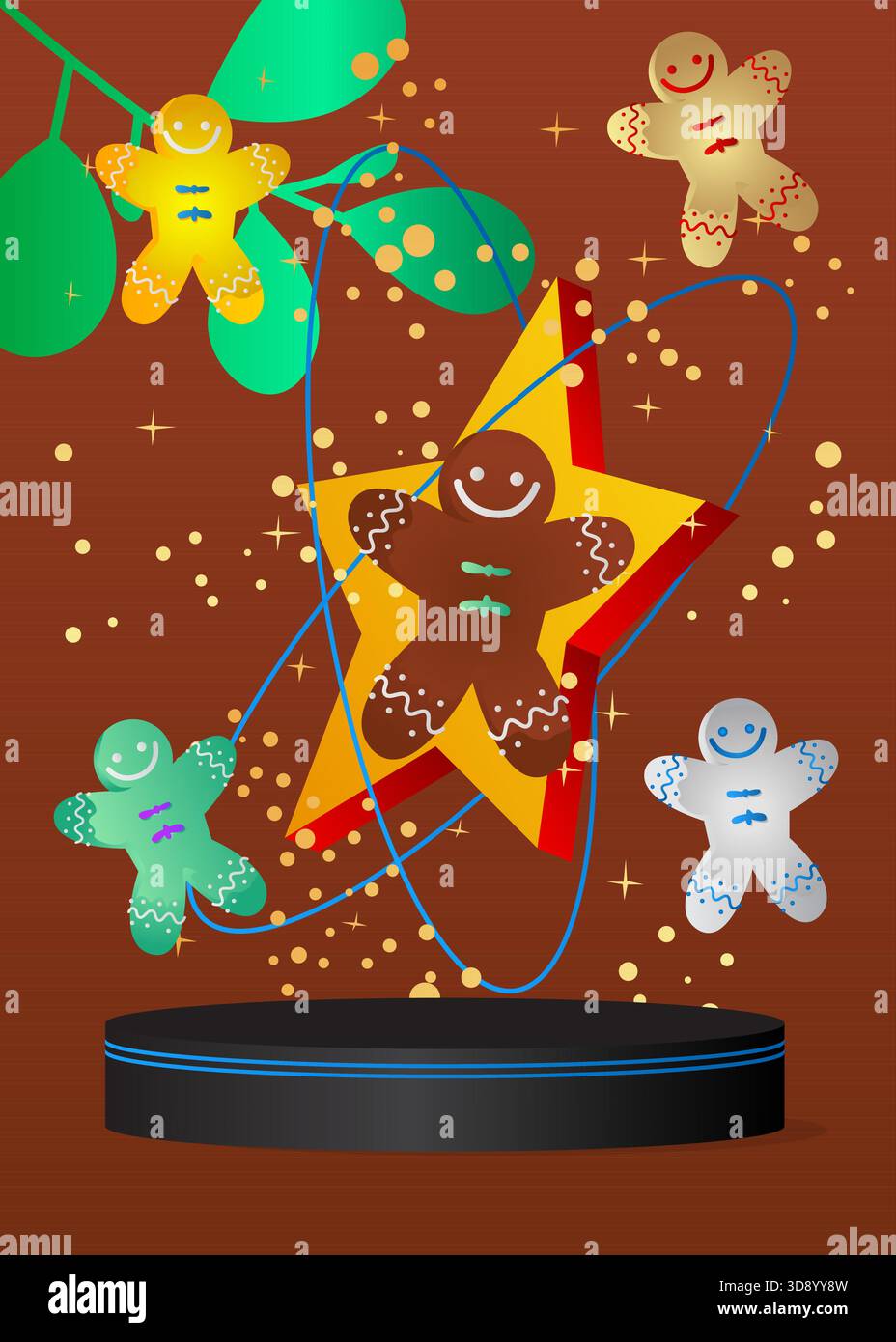 Mockup product display with Gingerbread Man Christmas Cookie. Vector ...