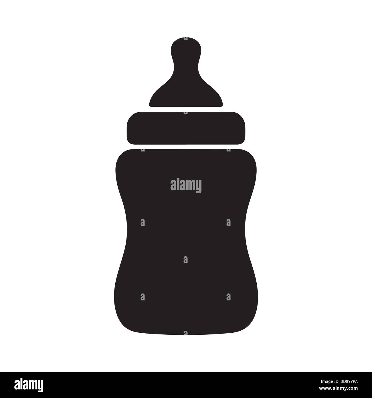 Simple outline icon of a baby bottle with graduated markings for ...
