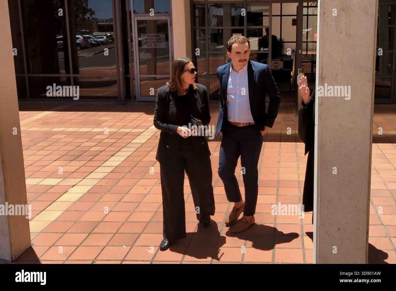 In a video screenshot, Thomas Gottaas departs the Campbelltown Local ...