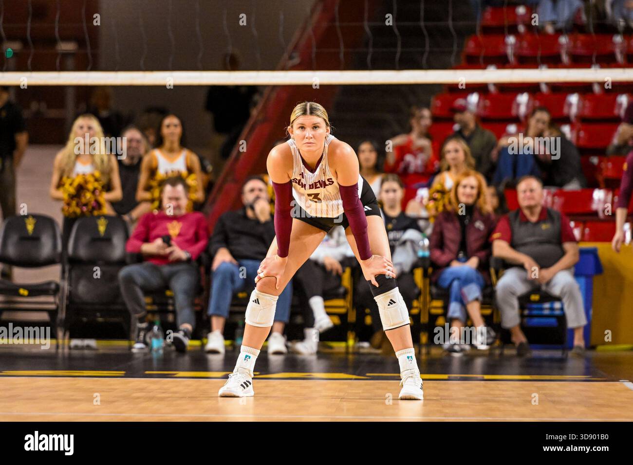 Arizona State Sun Devils outside hitter Tatum Parrott (3) stands ready ...