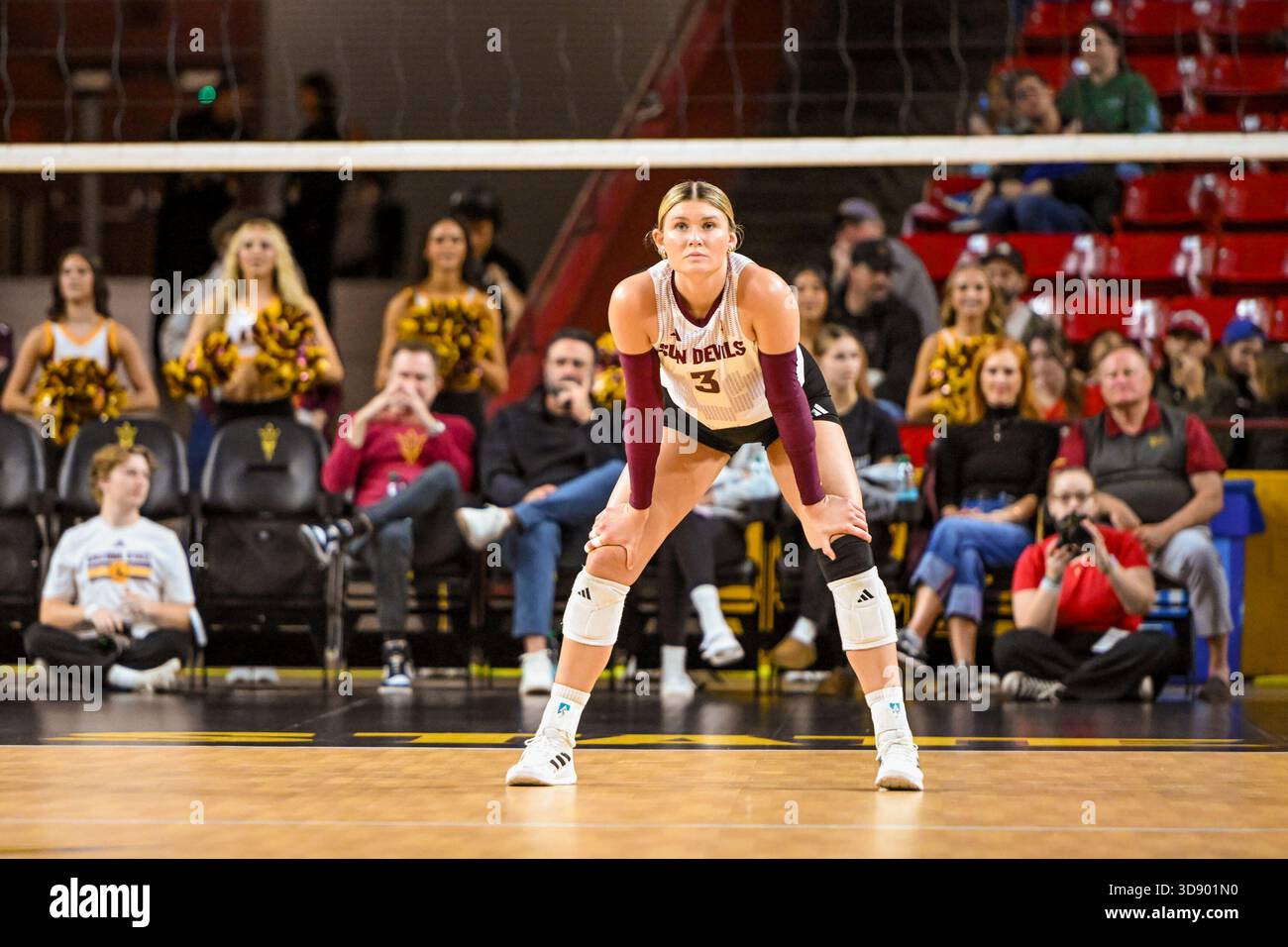 Arizona State Sun Devils outside hitter Tatum Parrott (3) stands ready ...